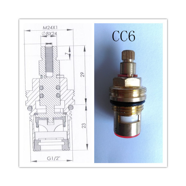 CERAMIC TAP CARTRIDGE VALVE ASSEMBLY CC6 (PAIR)