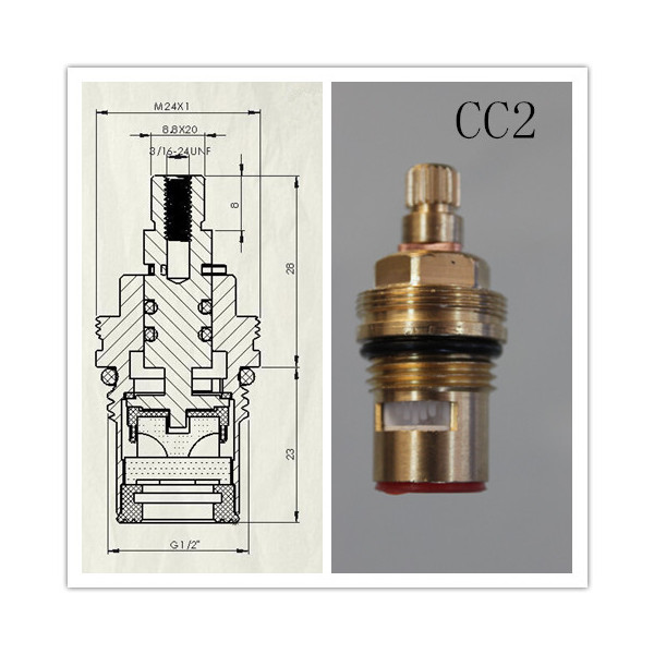 CERAMIC TAP CARTRIDGE VALVE ASSEMBLY CC2 (PAIR)